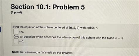 solved section 10 1 problem 5 1 point find the equation
