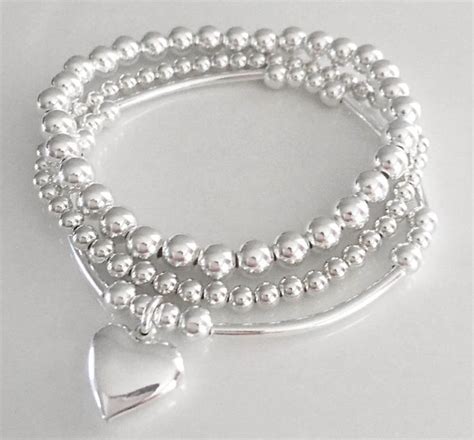 925 Sterling Silber Tube Armband W Sterling Silber Stretch Armband