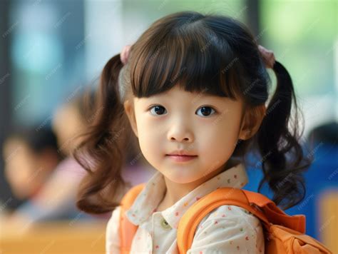 Premium Ai Image Asian Girls Education Happy Beautiful Asian Girl Is