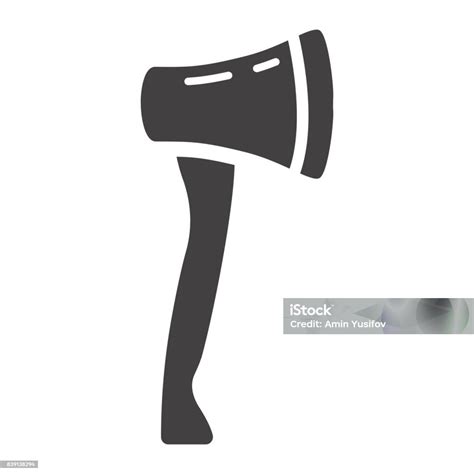 도끼 모양 아이콘 빌드 및 수리 도구 기호 벡터 그래픽 흰색 배경 Eps 10 솔리드 패턴 강철에 대한 스톡 벡터 아트 및 기타 이미지 Istock