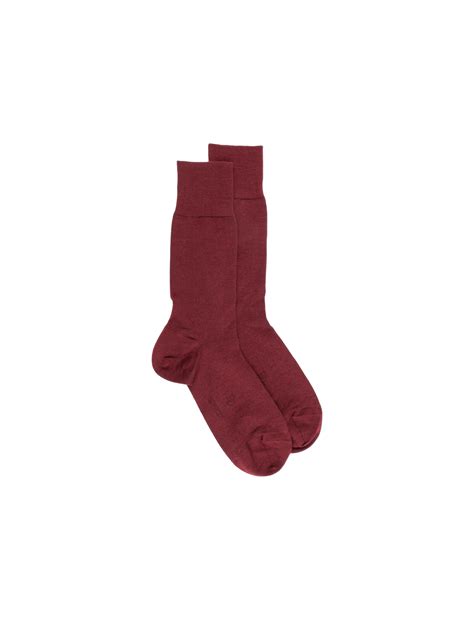 Mens Wool And Cotton Plain Socks Red Doré Doré