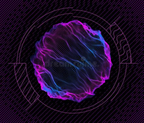Sphere From Particles Wave Nodes 3d Sea Flow Stock Illustration