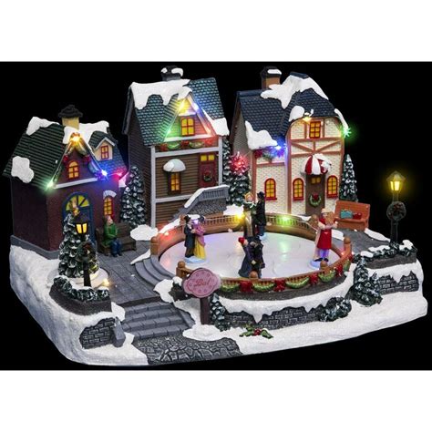 Bola De Navidad Musical Aldea Iluminada 23 Led Feeric Lights And Christmas