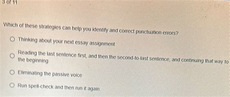 3 Of 11 Which Of These Strategies Can Help You Identify And Correct