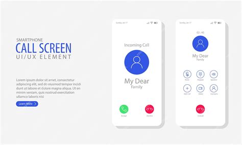 Premium Vector Smartphone Call Screen User Interface Phone Call Ui Vector Illustration