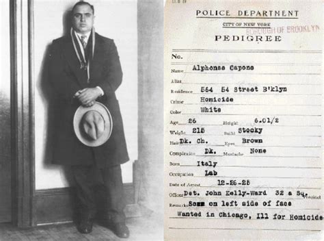 Mugshot Of Al Capone After He Was Arrested In New York On December 26