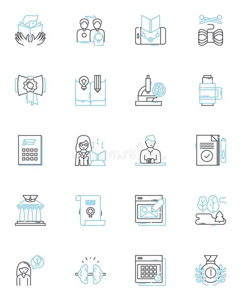 Instructional Teaching Linear Icons Set Pedagogy Curriculum Lesson
