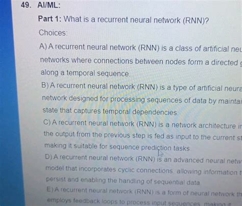49 Al ML Part 1 What Is A Recurrent Neural StudyX
