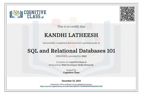 Sql Database Relationaldatabases Cognitiveclass Ibm Learning
