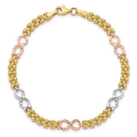 Leslies Leslies 10k Tri Color Reversible Infinity Bracelet