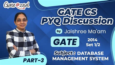 Gate Cs Pyqs Discussion Gate 2014 Set 12 Database Managment System Dbms Youtube