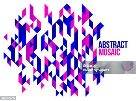 추상적인 밝은 파란색과 빨간색 모자이크 벡터 배경 예술 디자인 요소 트렌디 한 현대 스타일 그래픽 질감 패턴 아름다운 디지털 아트 구도에 대한 스톡 벡터 아트 및 기타