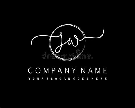 JW Initial Handwriting Logo Circle Hand Drawn Template Vector Stock Vector Illustration Of