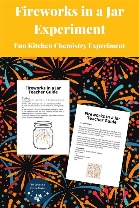 Fireworks In A Jar Experiment Density Of Liquids Chemistry Lab