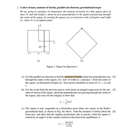 SOLVED Centre Of Mass Moment Of Inertia Parallel Axis Theorem Gravitational Torque We Are