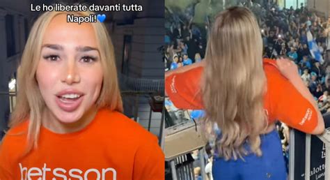 Krippy Mami A Napoli La Modella Di Onlyfans Si Spoglia Per Lo Scudetto Video