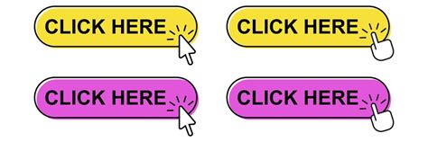 premium vector click here button with arrow cursor click button in vector flat style