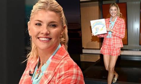 Amanda Kloots Showcases Legs In Orange Plaid Short Suit While Promoting
