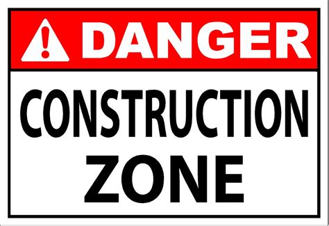 Danger Construction Zone Sign