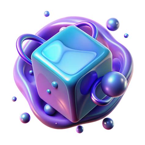 Abstract 3d Cube In Fluid Gradient Colors 56480629 Png