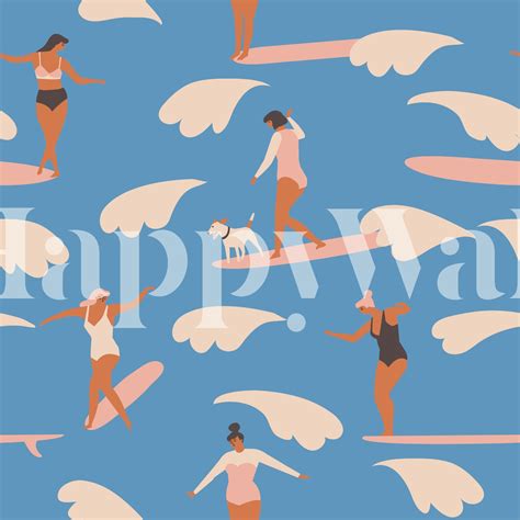 Girls And Waves Wallpaper Happywall Com