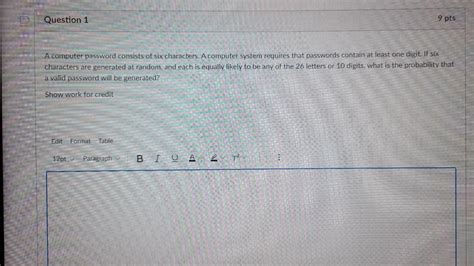 solved question 1 9 pts a computer password consists of six