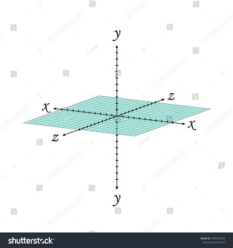 Cartesian Plane Navigation Coordinate System Perspective Stock Vector