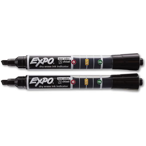 expo dry erase markers with ink indicator chisel tip black pack of 2