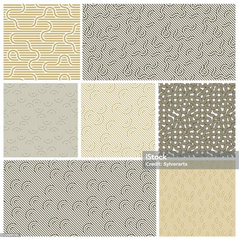 원활한 선형 벡터 기하학적 미니멀리스트 패턴 세트 추상라인 타일링 배경 스트라이프 직조 광학 미로 트위스트 스트라이프 0명에 대한 스톡 벡터 아트 및 기타 이미지 Istock