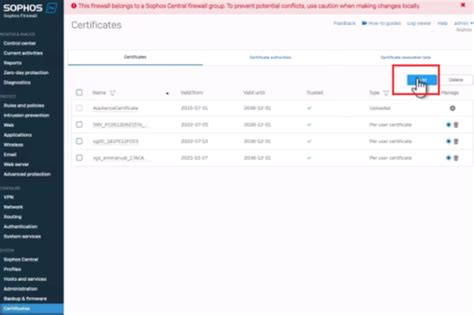 Sophos Firewall Install A Free And Valid Ssl Certificate Recommended