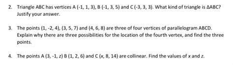 Solved 2 Triangle Abc Has Vertices A 1 1 3 B 1 3