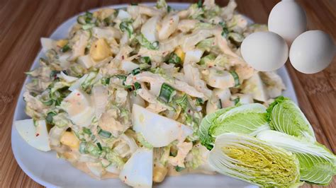 Napa Cabbage Egg Salad How To Make Napa Cabbage Salad Cabbage Salad
