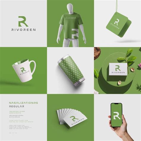 Logo In Green With A Name Brand Identity Design In Green Business