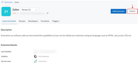 Publish And Install As Private Extension Extensions Zoho Desk