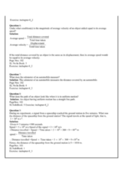 Solution Ncert Motion Class 9 All Exercise Studypool