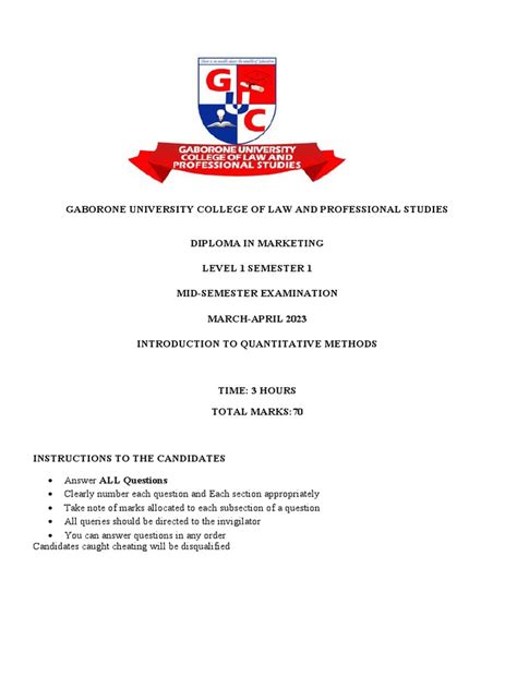 Intro To Quantitative Methods Pdf Mean Mathematics