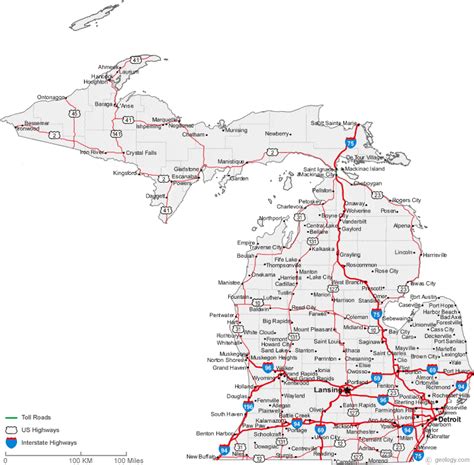 Map Of Michigan Cities Michigan Road Map