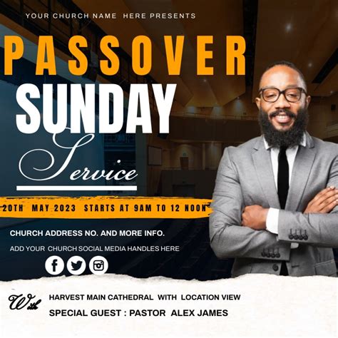 Passover Sunday Service Template Postermywall