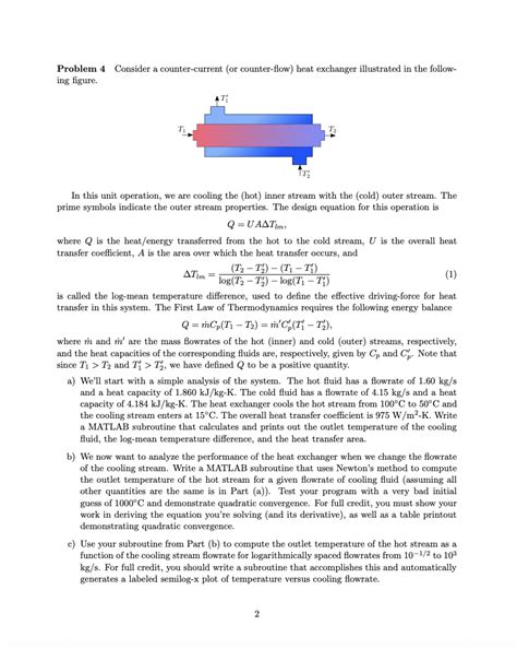 Solved Problem Consider A Counter Current Or Chegg Com