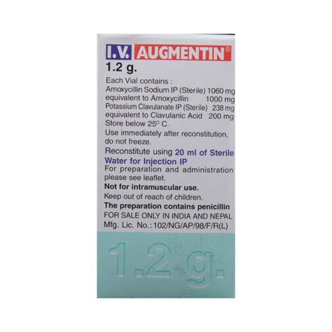 Augmentin 12gm Injection 30 Minutes 247 Delivery