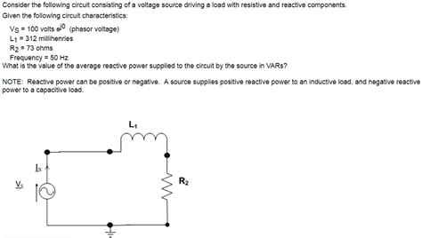 Solved Consider The Following Circuit Consisting Of A Voltage Source