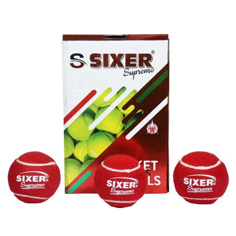 Sixer Supermo Cricket Tennis Ball 6 Balls Cricket Shop Italy