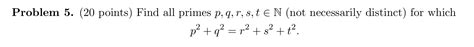 solved problem 5 20 ﻿points ﻿find all primes p q r s tinn