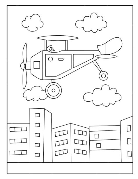 아이들을 위한 항공기 색칠하기 프리미엄 벡터