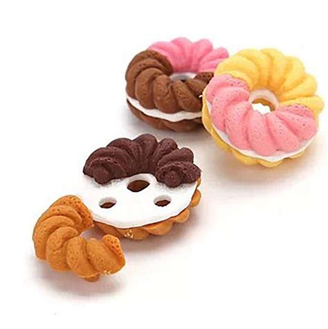 Macaron Donut Dessert Shape Eraser Colored Cartoon Grandado