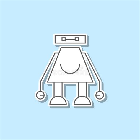 Cute Robot Sticker Icon Simple Thin Line Outline Vector Of Web Icons For Ui And Ux Website Or