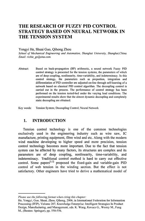 pdf the research of fuzzy pid control strategy based on neural