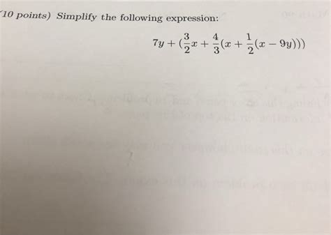 Solved Points Simplify The Following Expression Chegg Com