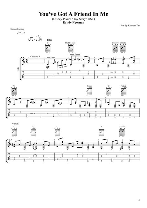 Youve Got A Friend In Me Disney Pixars Toy Story Ost Fingerstyle