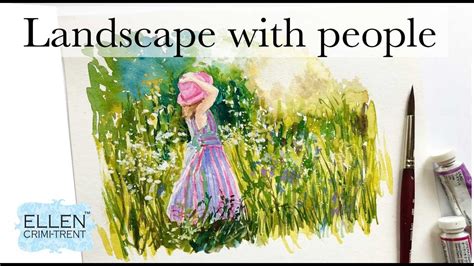 Watercolor Landscape With People Step By Step Tutorial Watercolor
